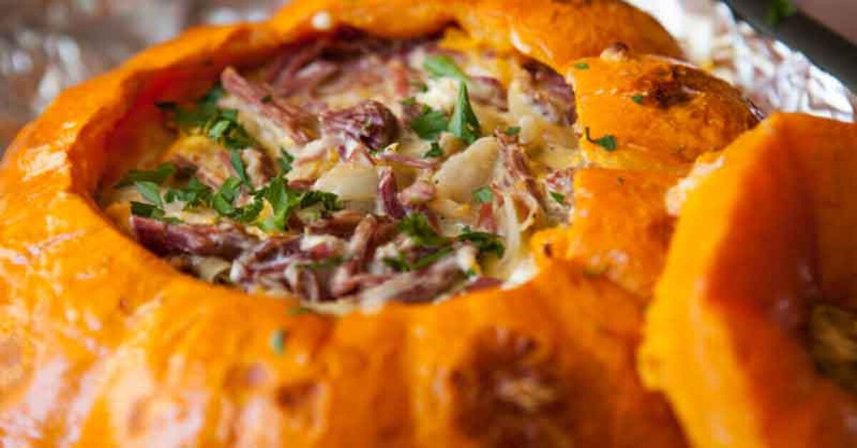 Abóbora recheada com carne seca – Receitas Fáceis e Práticas